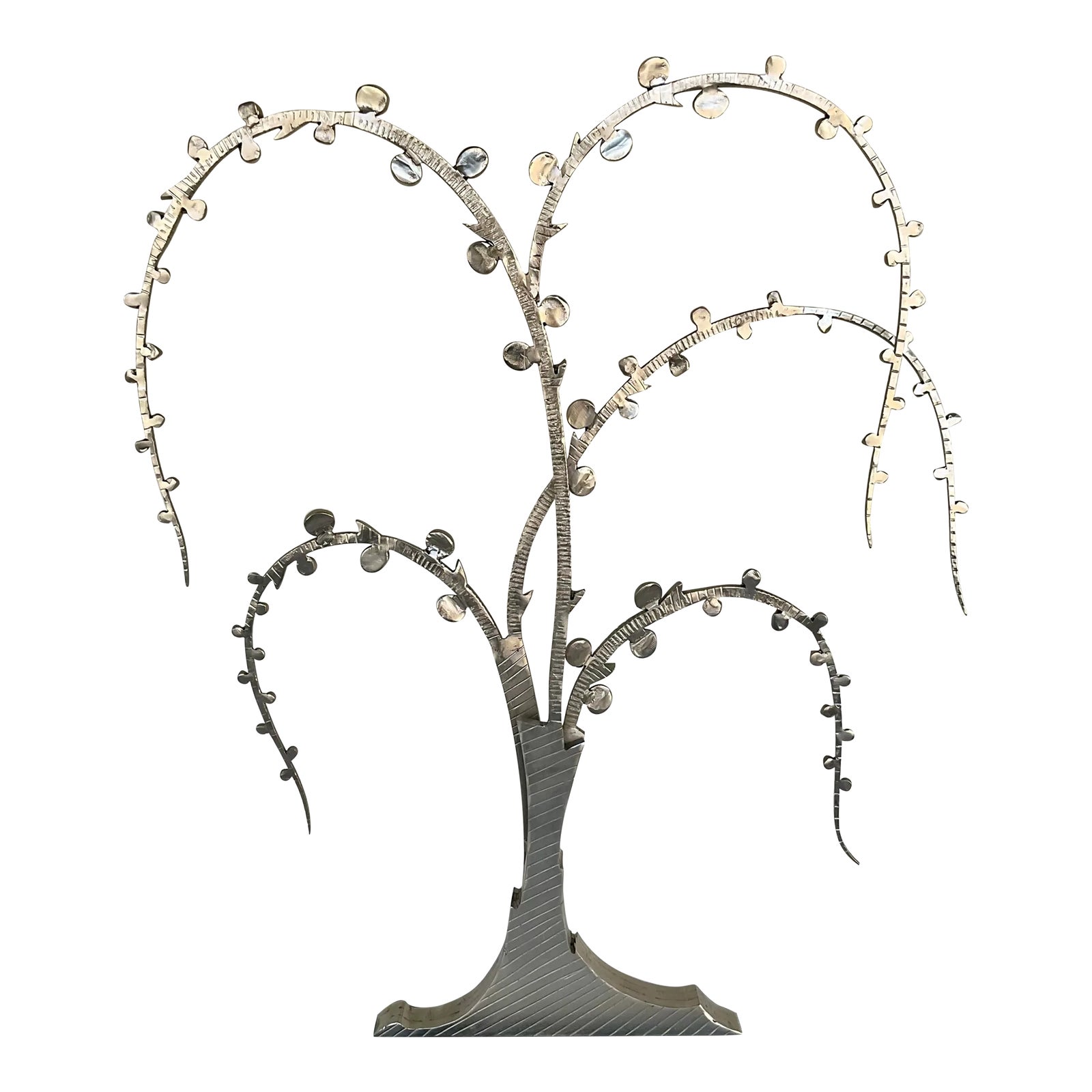 Global Views Modern Large Nickel Lyric Tree Sculpture | Chairish