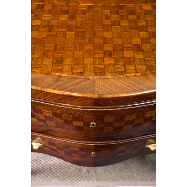 19th Century Italian Checkerboard Marquetry Two Drawer Commode | Chairish