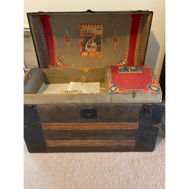 Mid 19th Century Antique Camelback Dome Top Steamer Trunk | Chairish