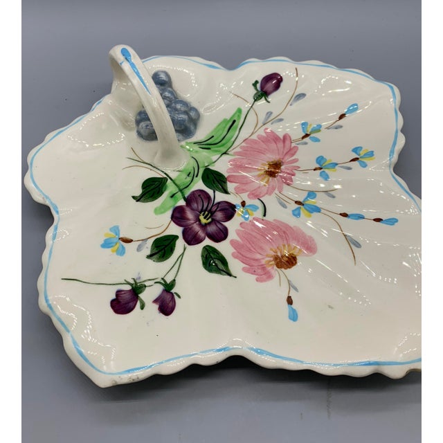 1950s Vintage Blue Ridge Southern Pottery Leaf Platter | Chairish