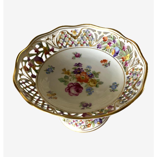 1950's Schumann Germany, Pedestal Reticulated Compote, Chateau Pattern ...