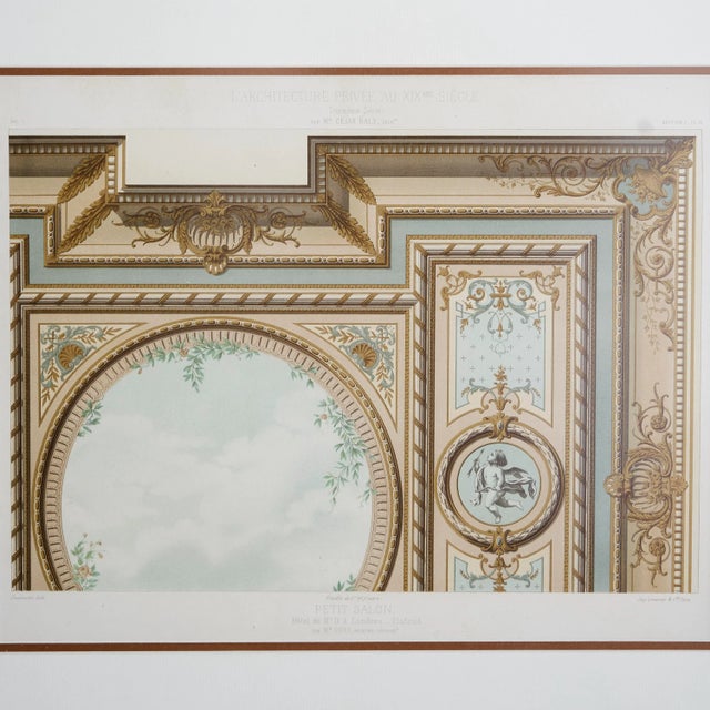 Antique French Rendering of Rococo Painted Boudoir Ceiling, Paris ...