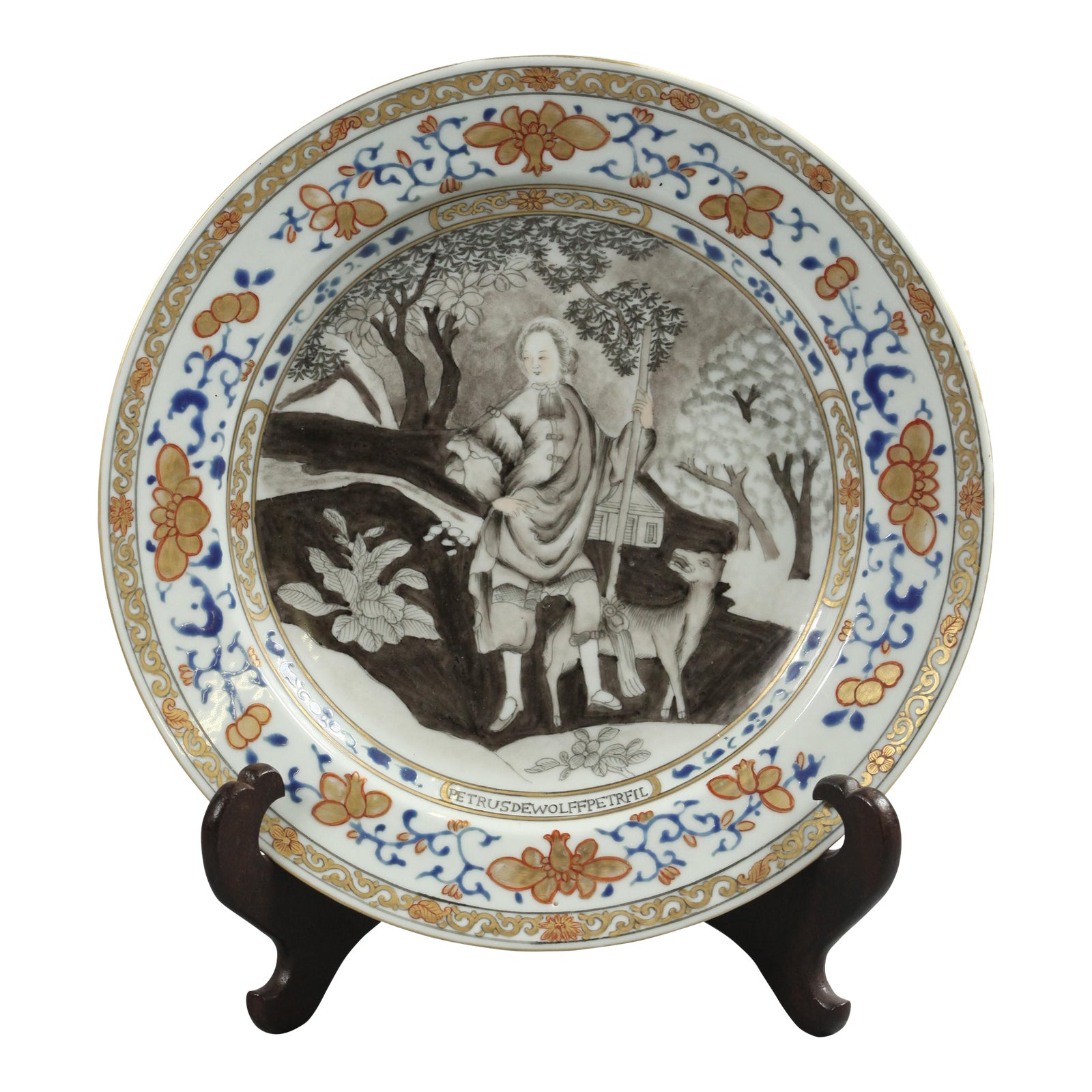 Chinese Export Porcelain Portrait Plate, 18th Century | Chairish