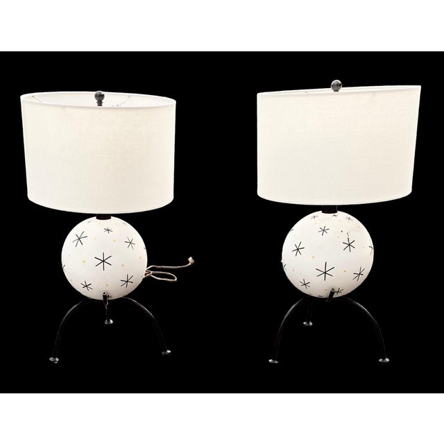 Pair of Period 1950s Atomic Age Lamps | Chairish