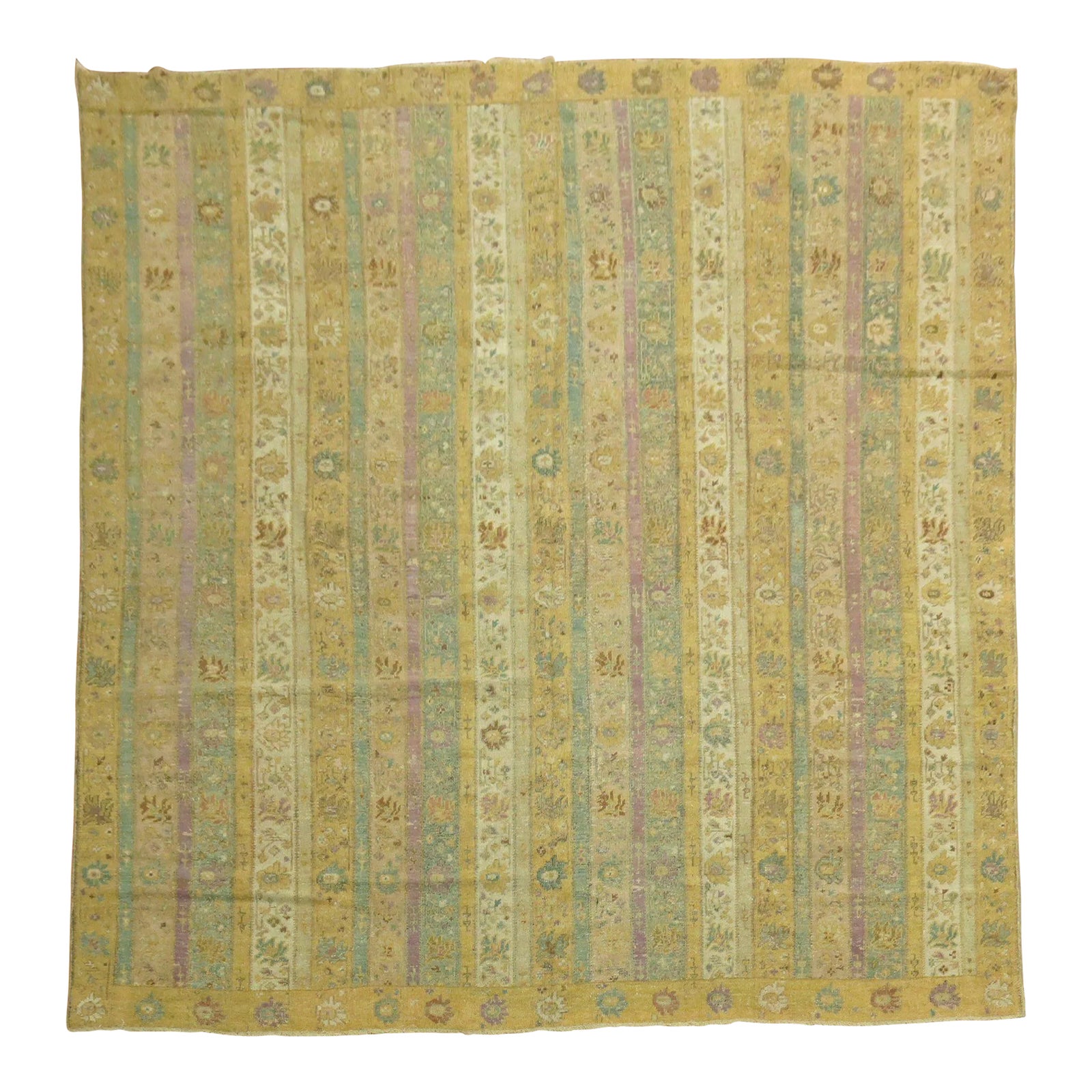 Square Antique Turkish Rug, 9'9'' X 10'5'' | Chairish