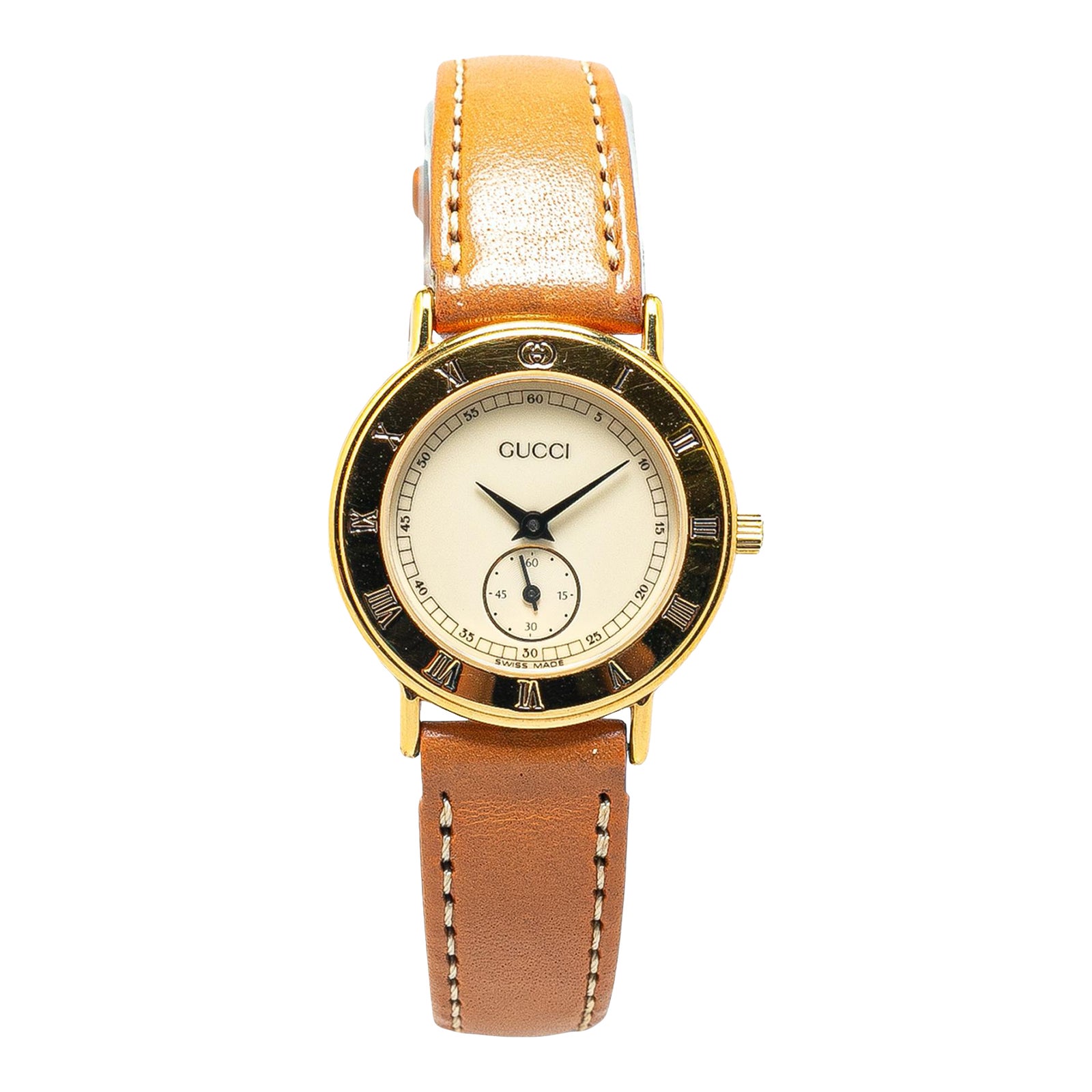 Gucci Quartz Gold Plated Chronograph Watch | Chairish