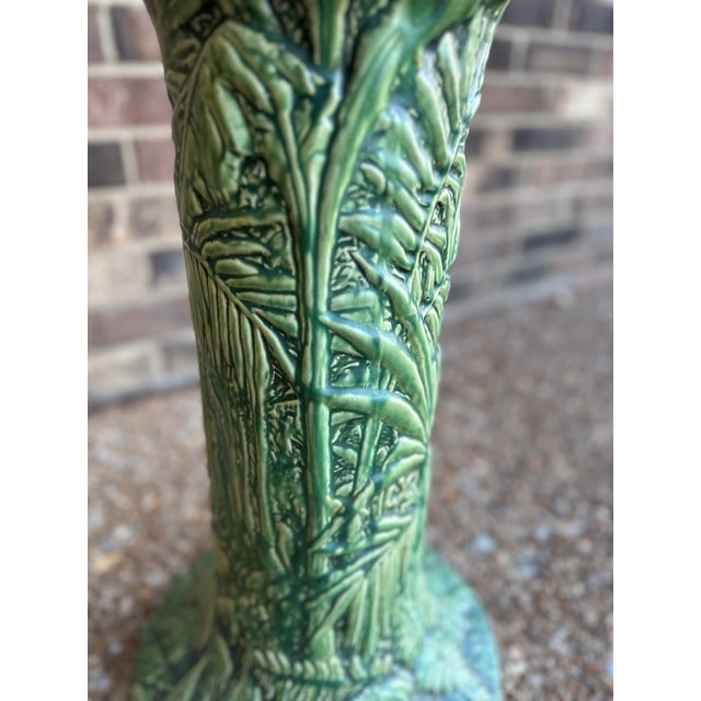 1920s Weller Marvo Pottery Jardiniere Pedestal Palm Trees Plant Stand ...