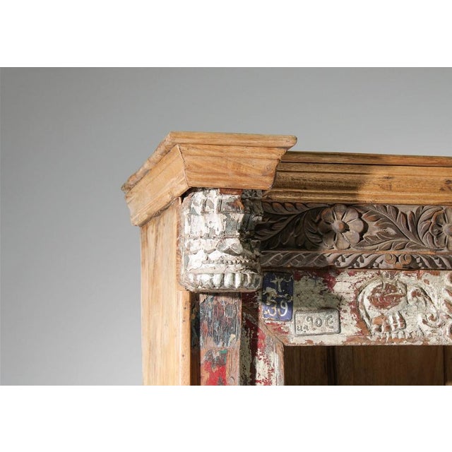 Reclaimed Wood Indian Architecture Bookcase | Chairish