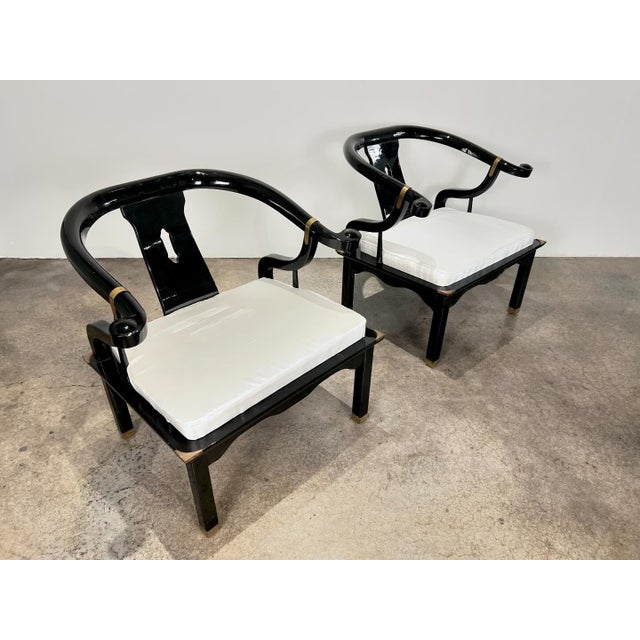 1960s Pair Vintage Modern James Mont Style Chinoiserie Black Lacquer ...