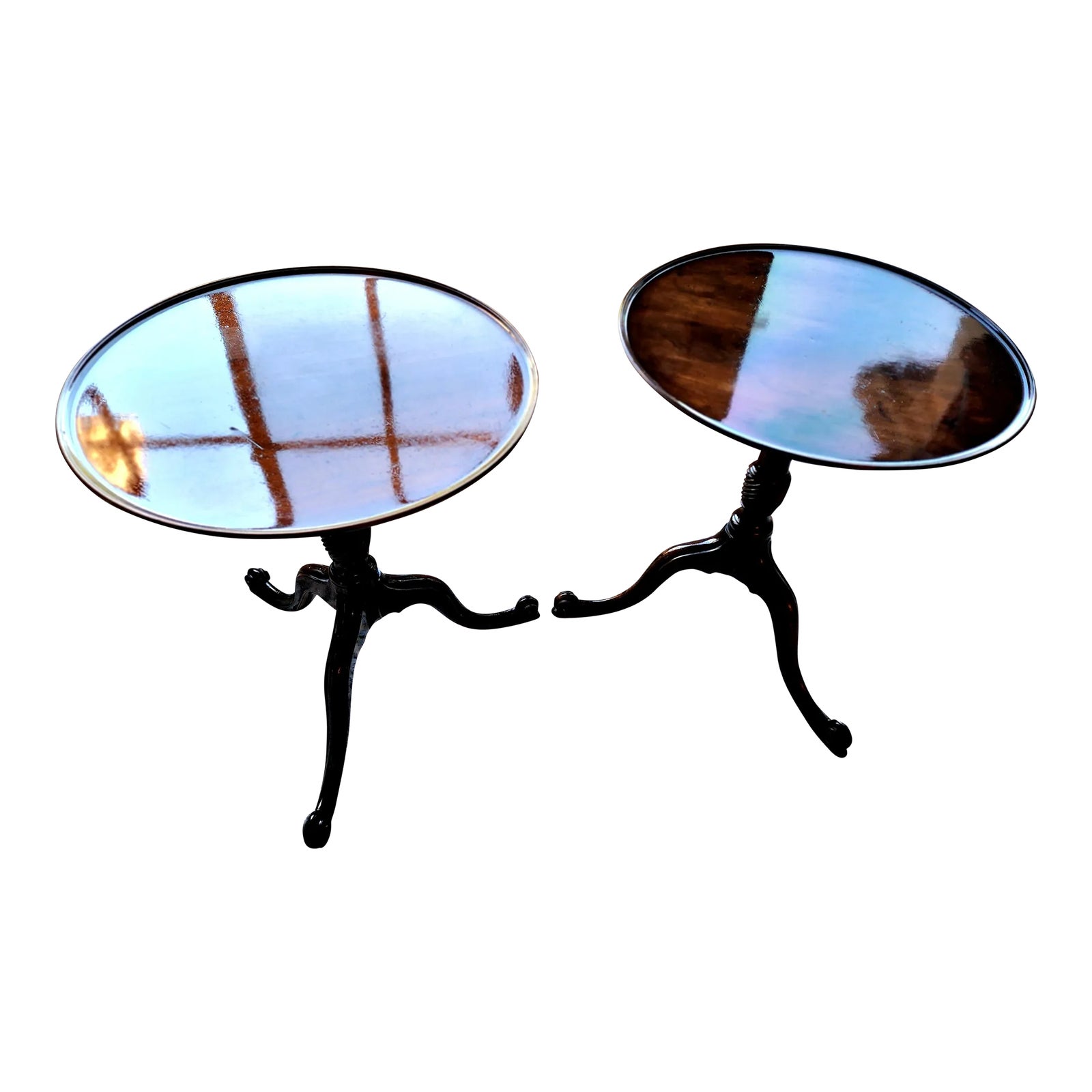 Beautiful English 18th Century Gorgian Round End Side Tables - a Pair ...