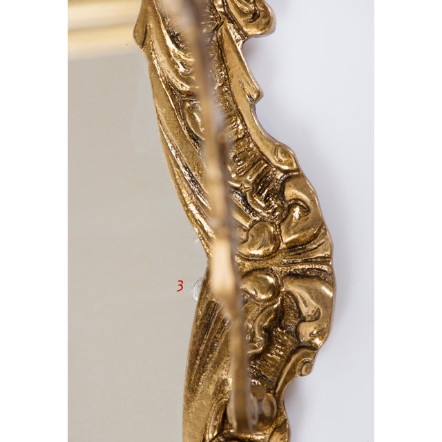 Vintage Spanish Wall Mounted Brass Shelf and Coat Rack With Mirror ...