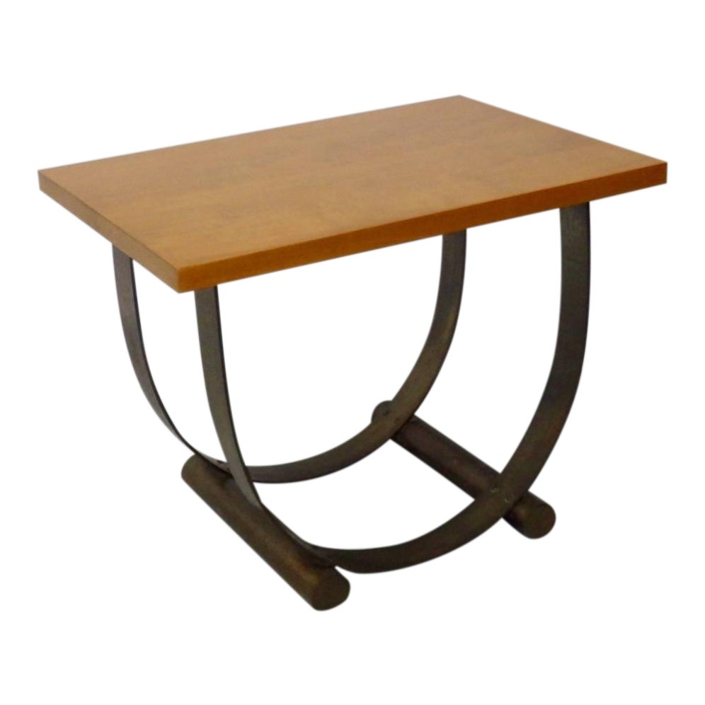 Donald Deskey Style Art Deco Machine Age Side Table | Chairish