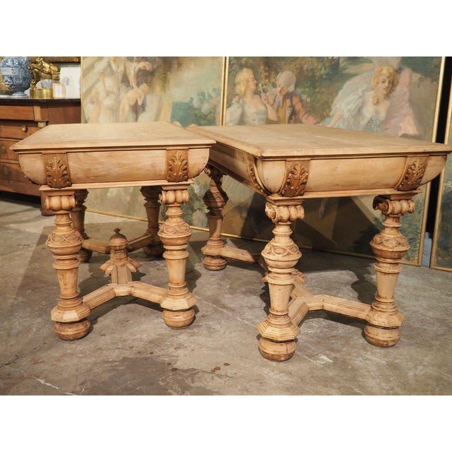 Pair of Bleached Antique Dutch Renaissance Style Tables, 19th Century ...