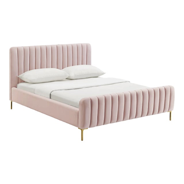 Angela Blush Queen Bed | Chairish