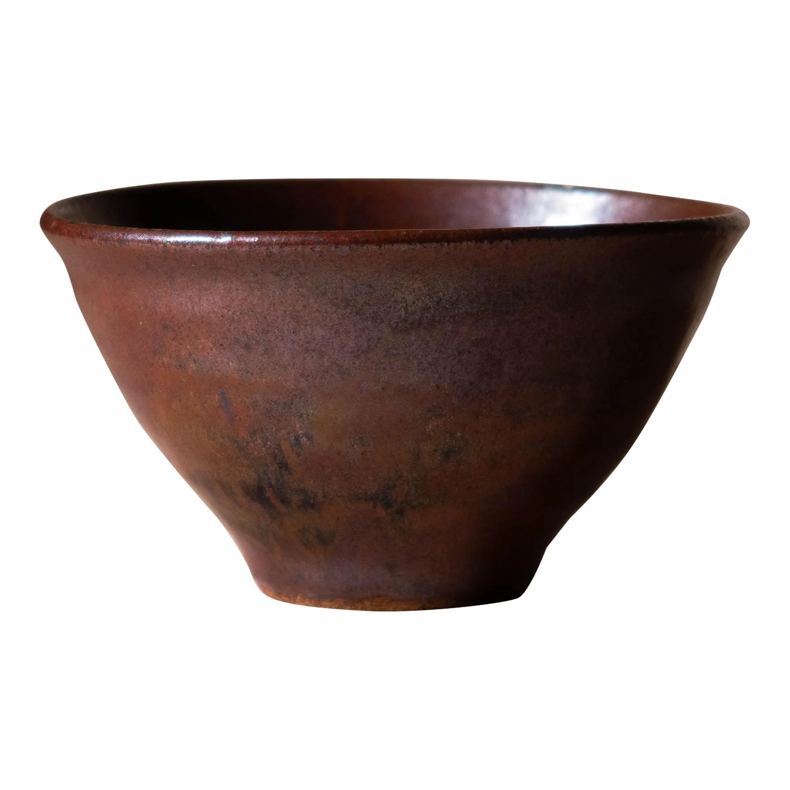 Late 20th Century Handmade Red Earth Tone Ceramic Bowl | Chairish