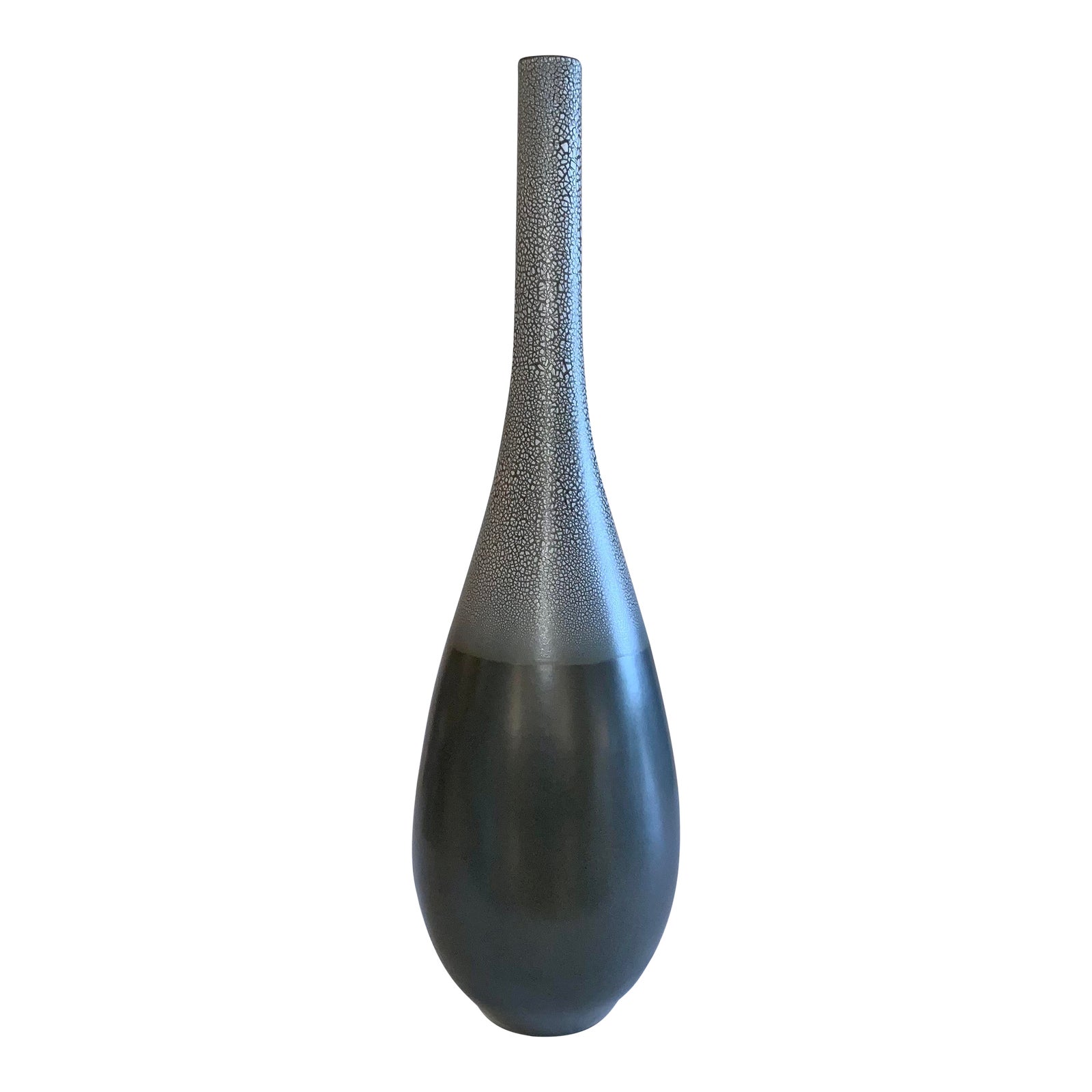 Studio a Home Large Modern Blue and Gray Eggshell Vase | Chairish