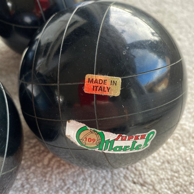 Vintage Italian Bocce Lawn Bowling Set, 9 Pieces | Chairish