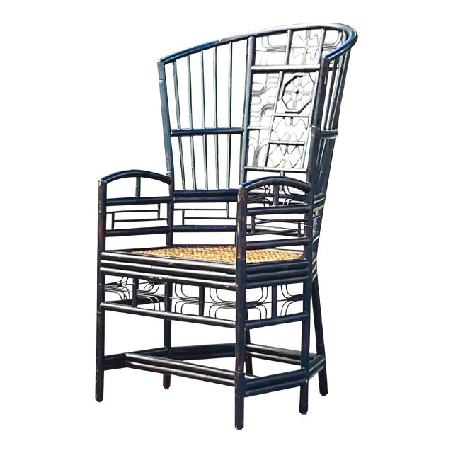 Vintage Boho High Back Brighton Pavillion Chair | Chairish