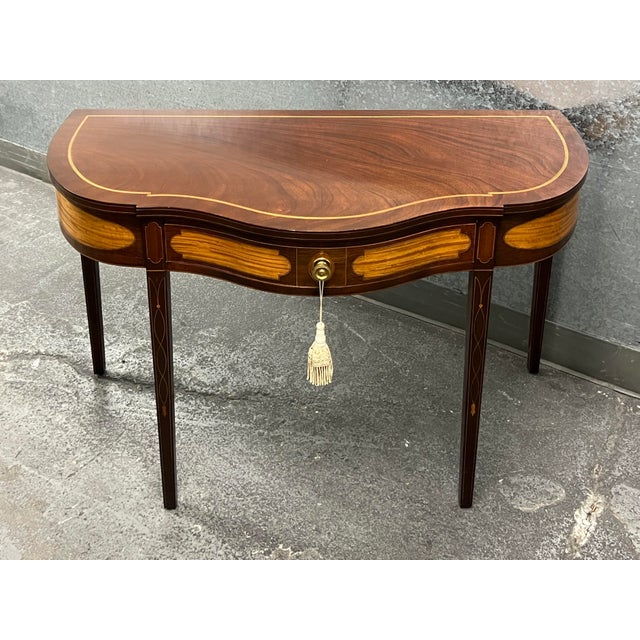 Kindel Winterthur Collection Inlaid Mahogany Server Table | Chairish