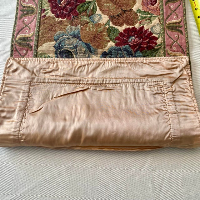 Vintage Renaissance Woven Art Floral Tapestry Table Runner | Chairish