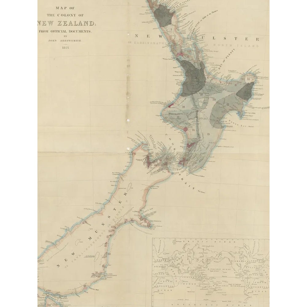 Antique Map of New Zealand by Arrowsmith, 1844 | Chairish