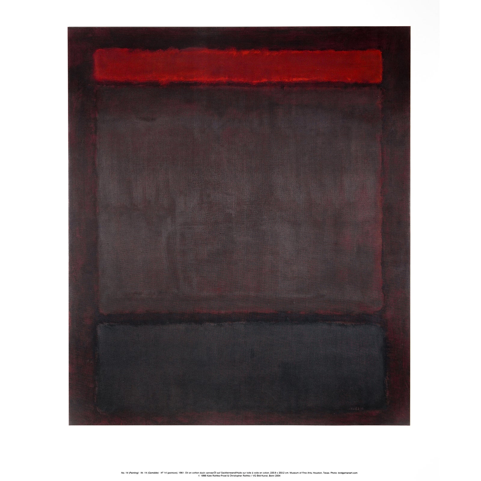 1998 Mark Rothko "Number 14 (1961)" Poster | Chairish