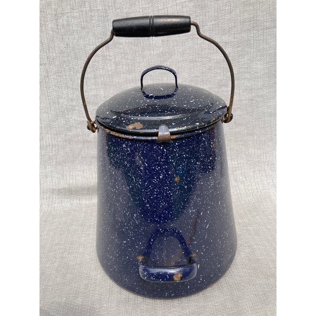 Antique Enamel Cowboy Kettle | Chairish