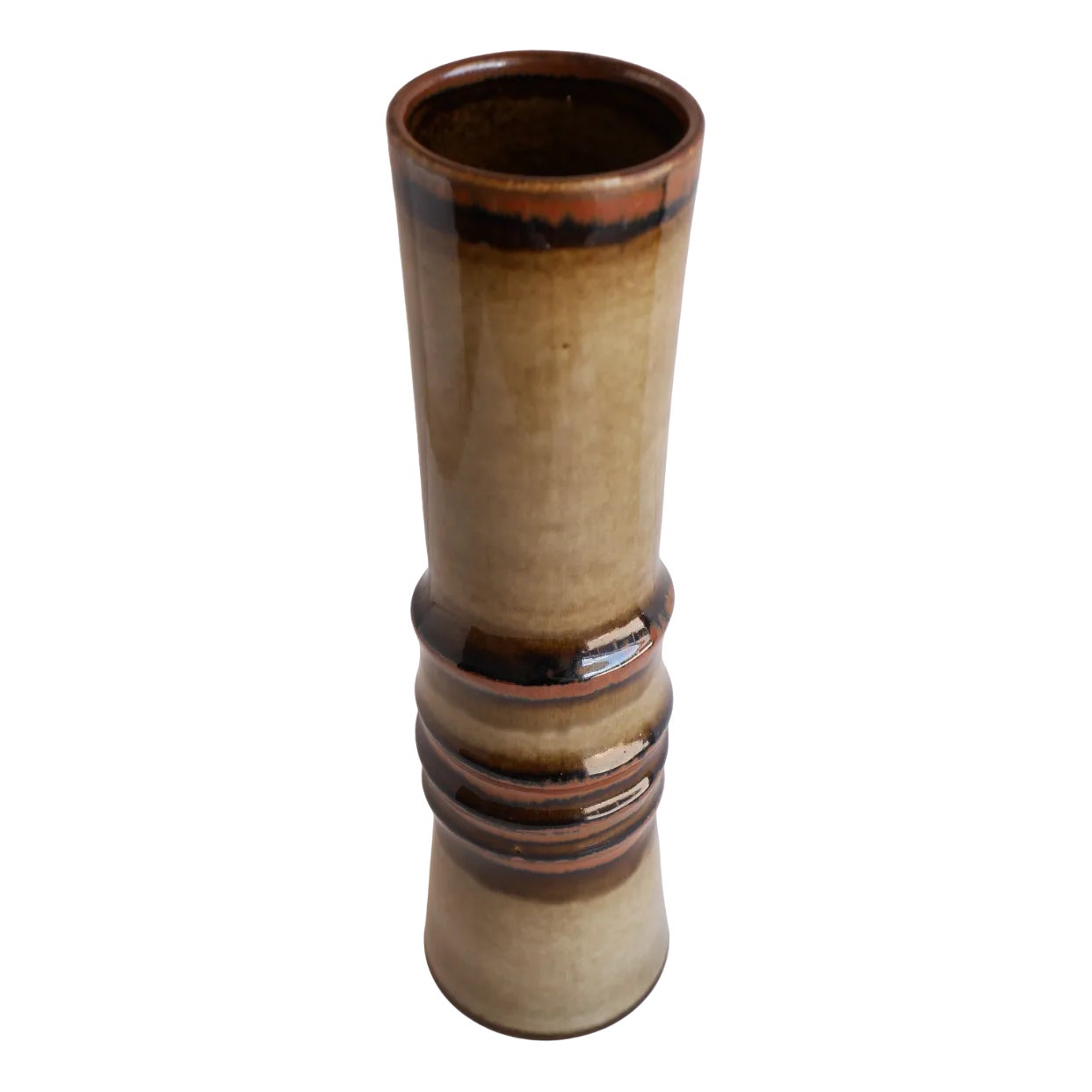 Large Mid-Century Modern Bamboo Pottery Vase by Alberius for Rörstrand ...