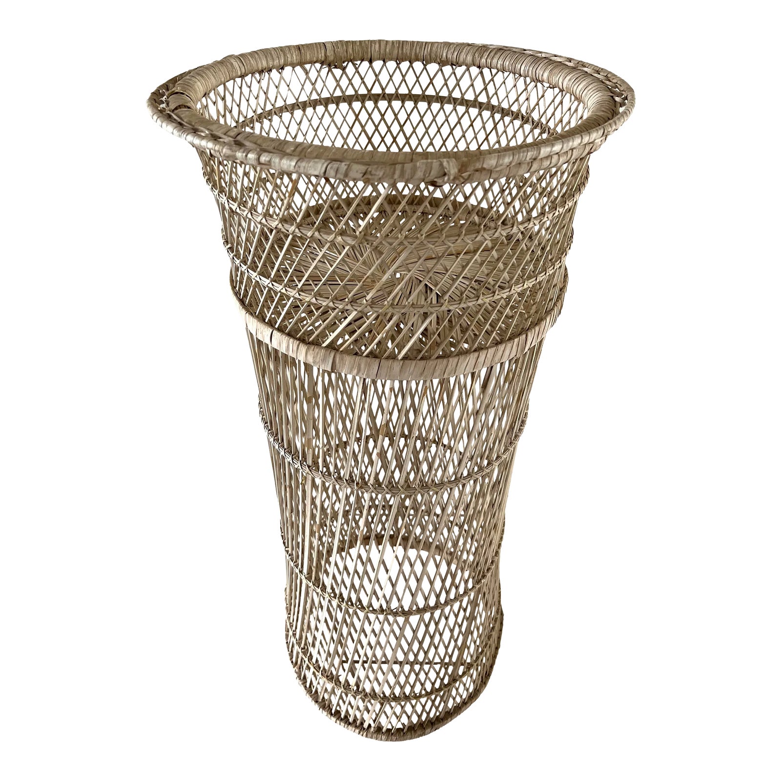 Tall Wicker Rattan Planter Stand | Chairish