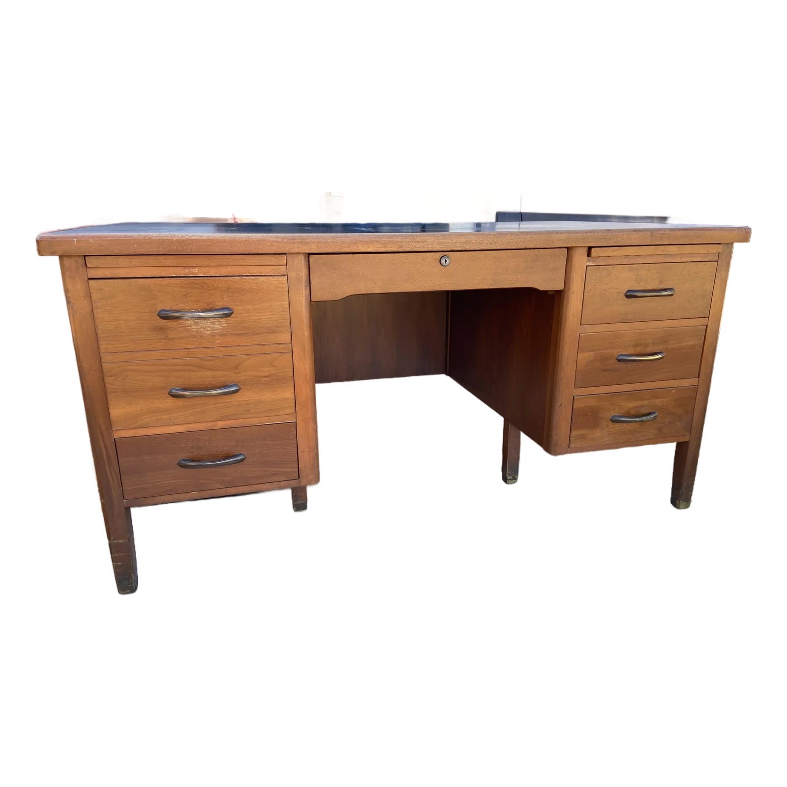 1960s Vintage Mid Century Modern Leopold Desk | Chairish