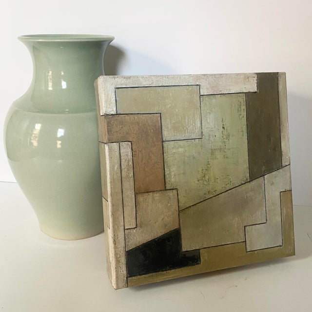 Contemporary Geometric Abstract Oil Painting Small Square Study by ...