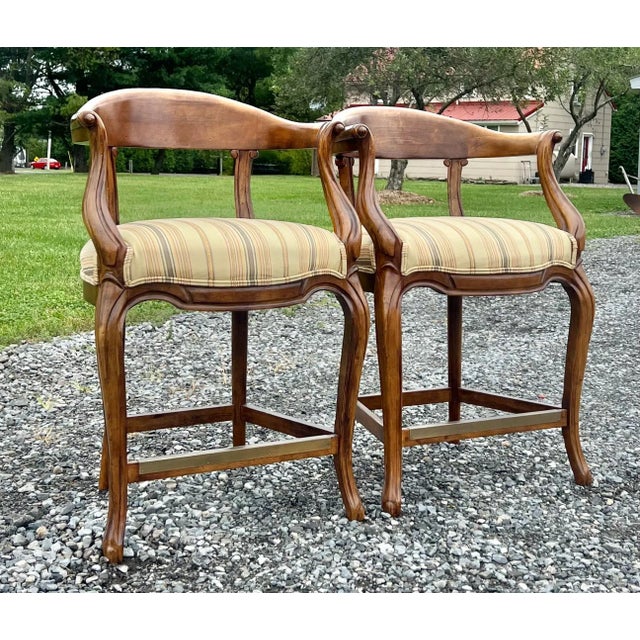 Century Furniture Country French Empire Counter Stools - a Pair | Chairish