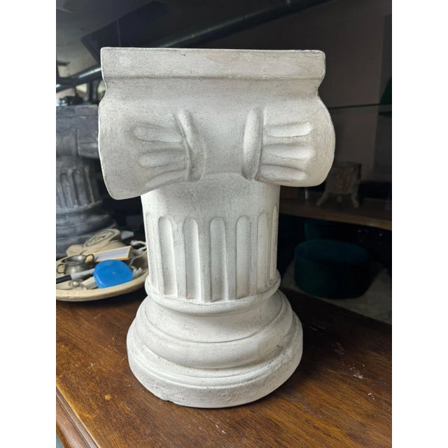 White Greek Ionic Column Pedestal | Chairish