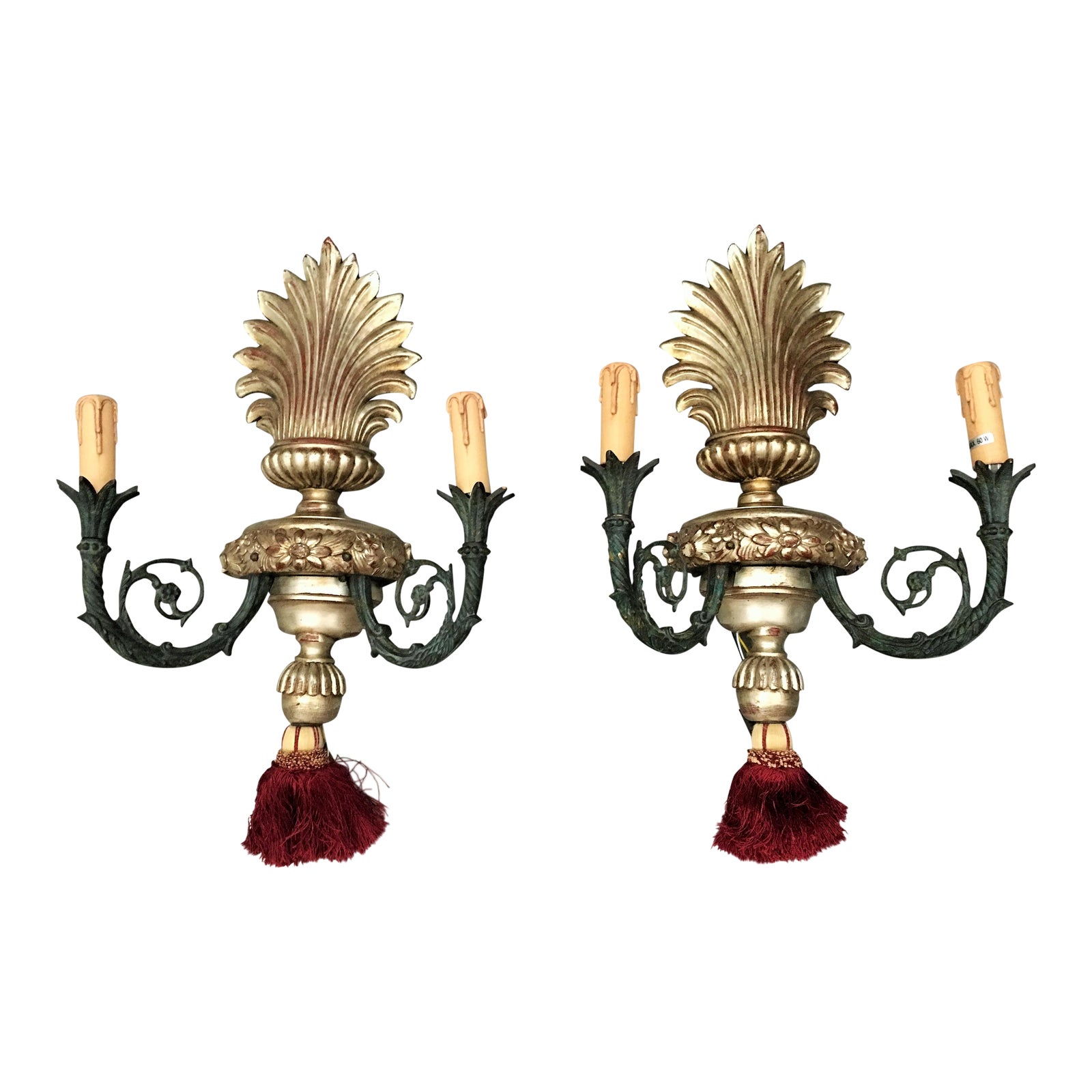 French Neoclassical Two-Light Sconces - Pair | Chairish