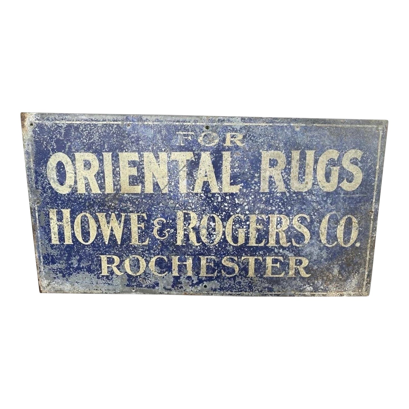 Antique Howe & Rogers Oriental Rugs Painted Metal.Advertising Trade ...
