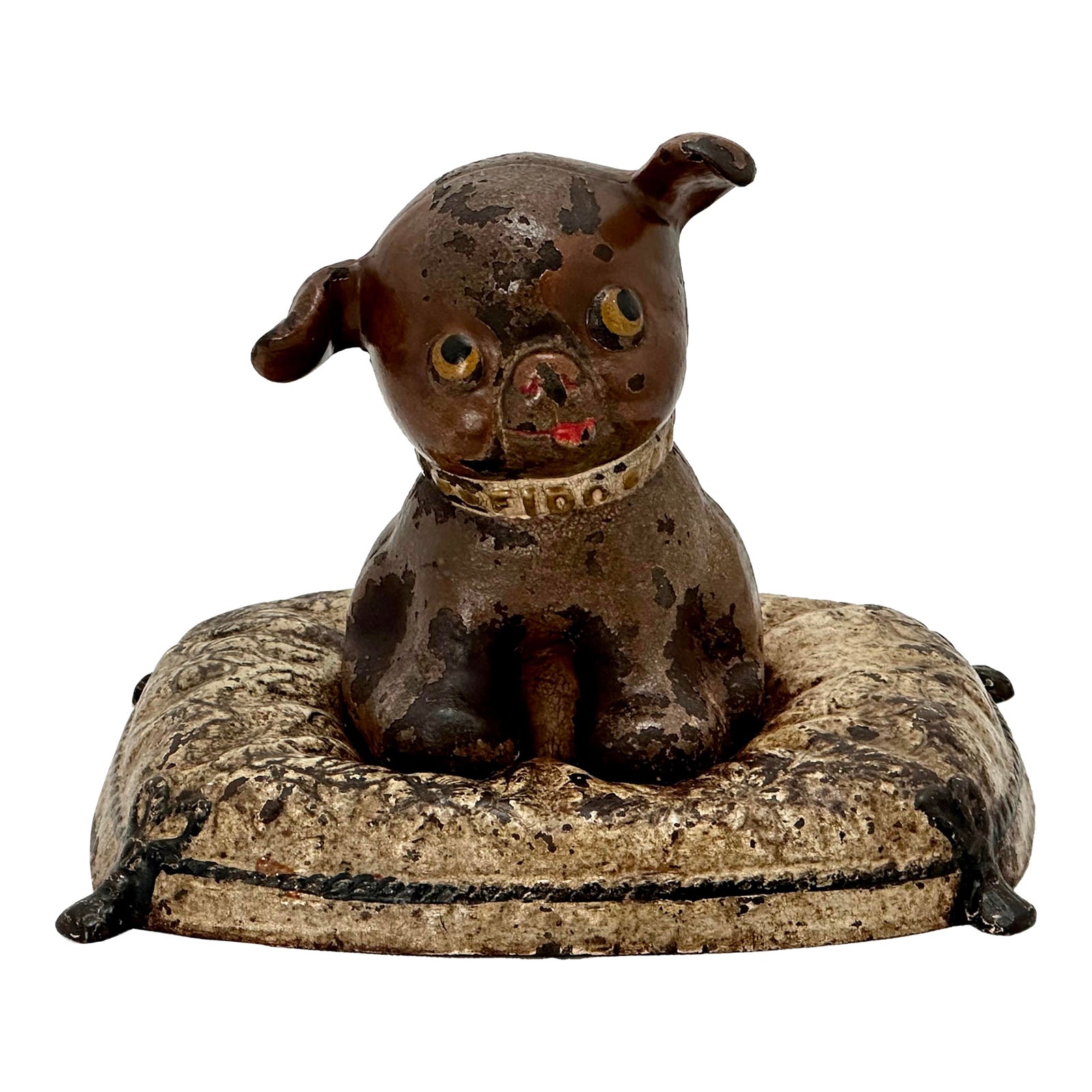 Rare Antique Hubley Mfg. Co. Model #32 "Fido on Pillow" Puppy Dog Cast ...