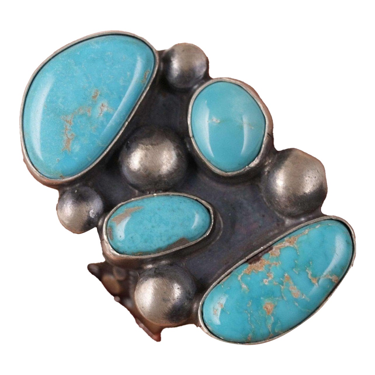 Readda Begay Navajo Sterling Blue Ridge Turquoise Ring | Chairish