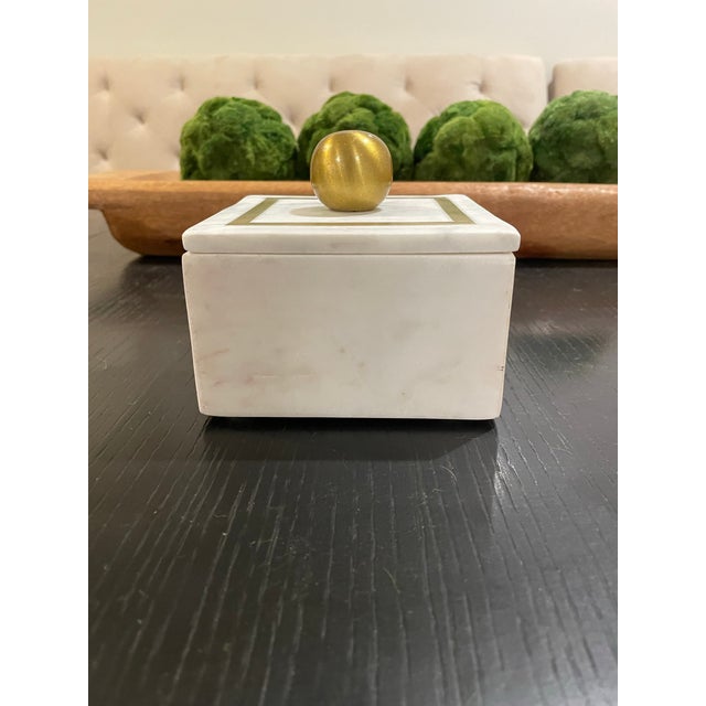 Transitional Modern Marble Trinket Box | Chairish