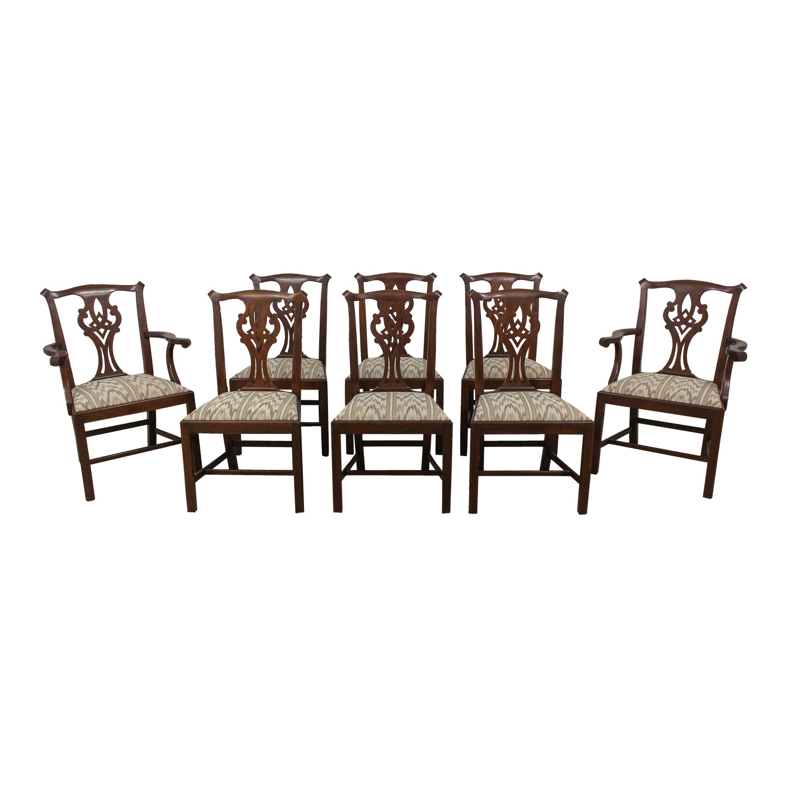 Set of 8 Henkel Harris Mahogany Model 101 Dining Room Chairs | Chairish