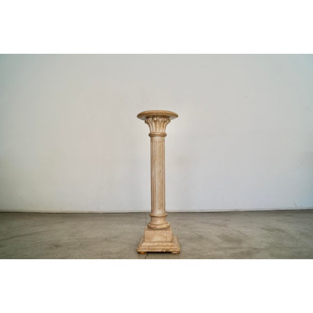 1970's Distressed Roman Italian Column Pedestal | Chairish