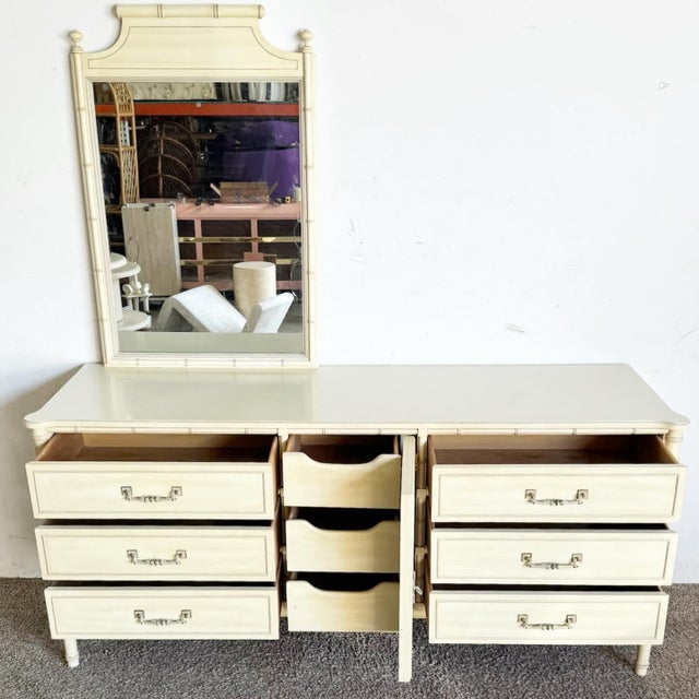 Boho Chic Faux Bamboo “Bali Hai” Dresser by Henry Link With Mirror ...