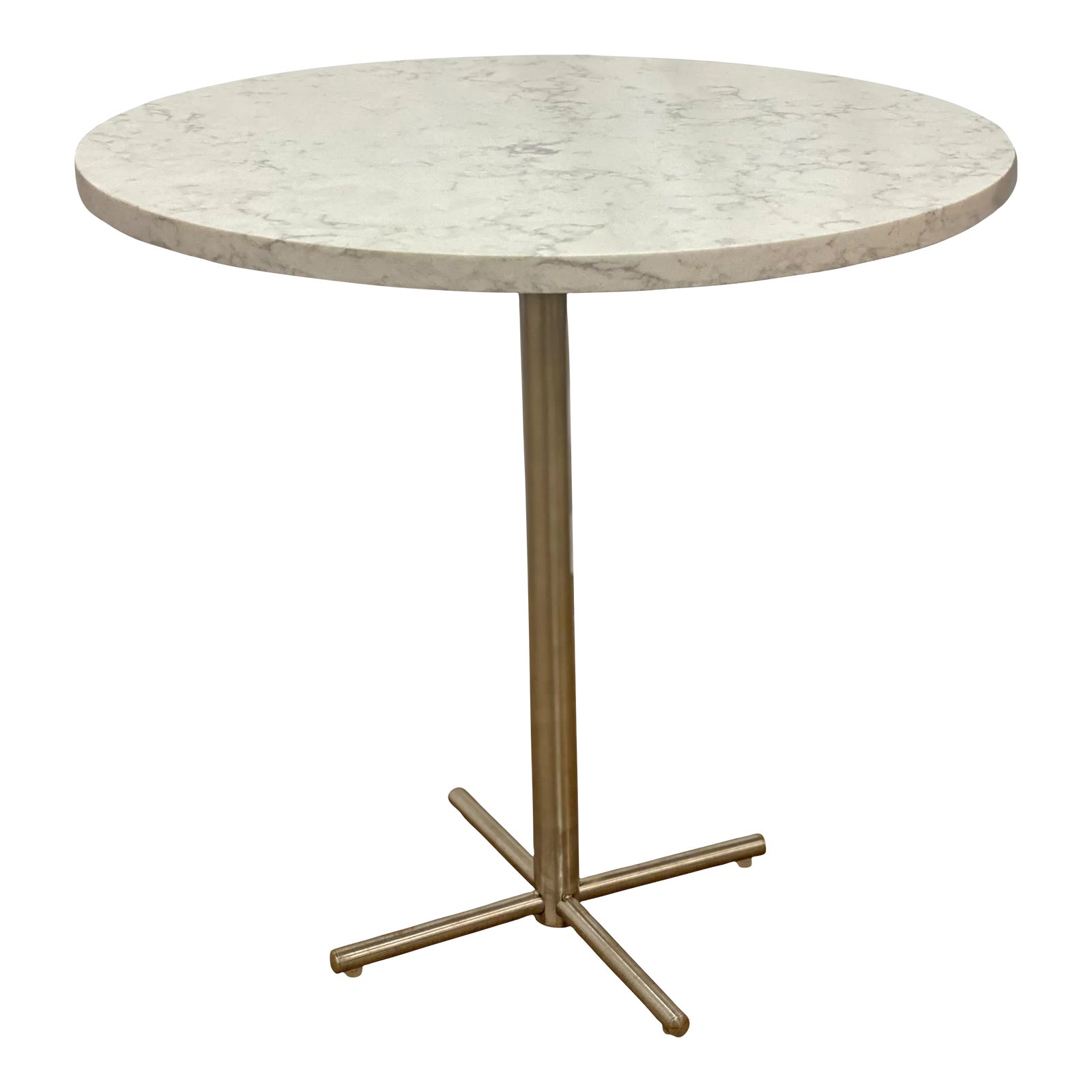 Marbled Quartz Round Side Table From Room & Board | Chairish