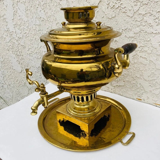 Early 20th Century Large Brass Samovar | Chairish