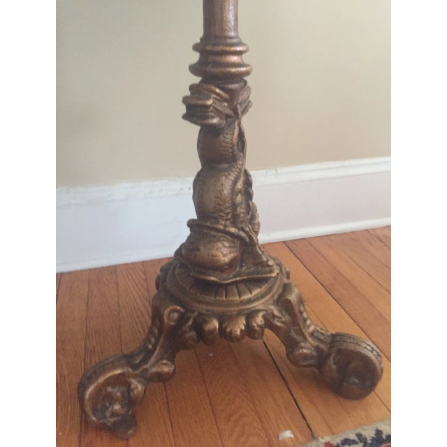 Antique Wood Side Tables With Gilted Iron Dolphin Base...A Pair | Chairish