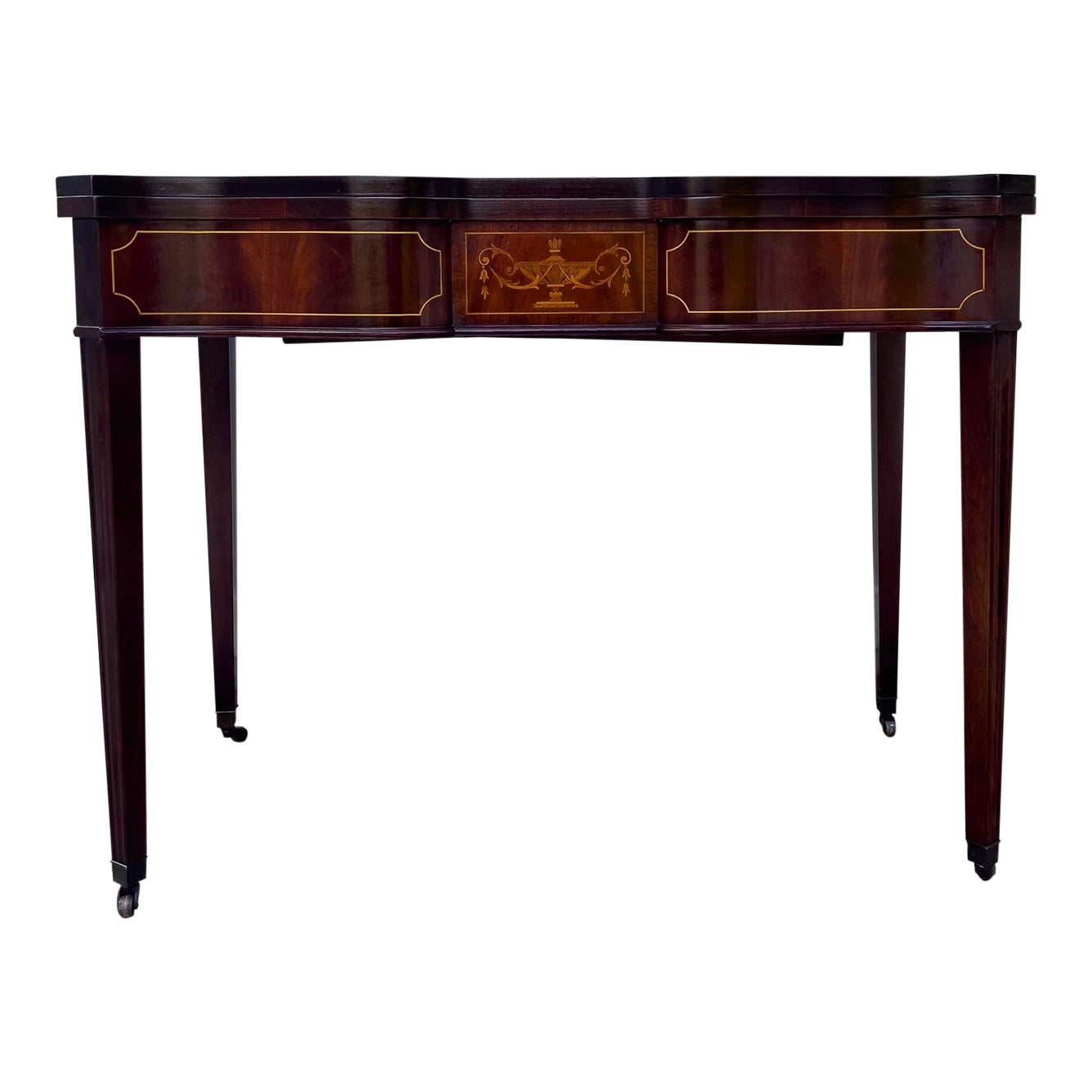 1920s Antique Federal Style Mahogany Flip Top Expanding Console Game ...