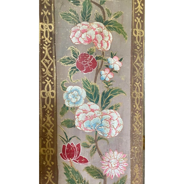 Late 19th Century Hand-Painted Screen | Chairish