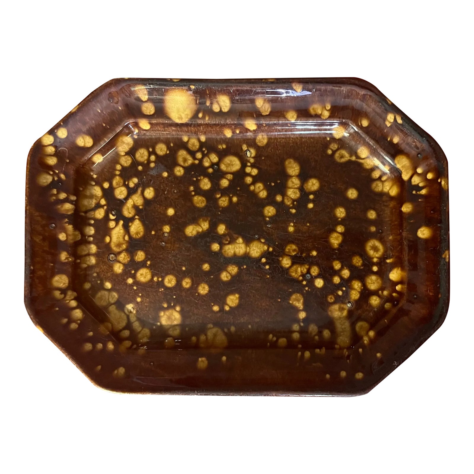 Antique 19th Century Bennington Spatterware Brown Treacle Glaze ...