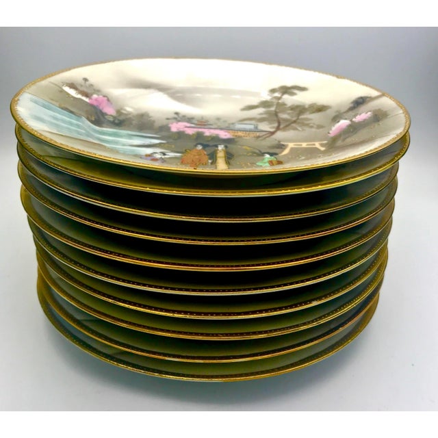Antique Late Meiji Japanese Satsuma Kutani Eggshell Plates - Set of 9 ...