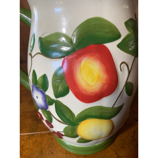 1970s Hand Painted Fruit Pitcher | Chairish