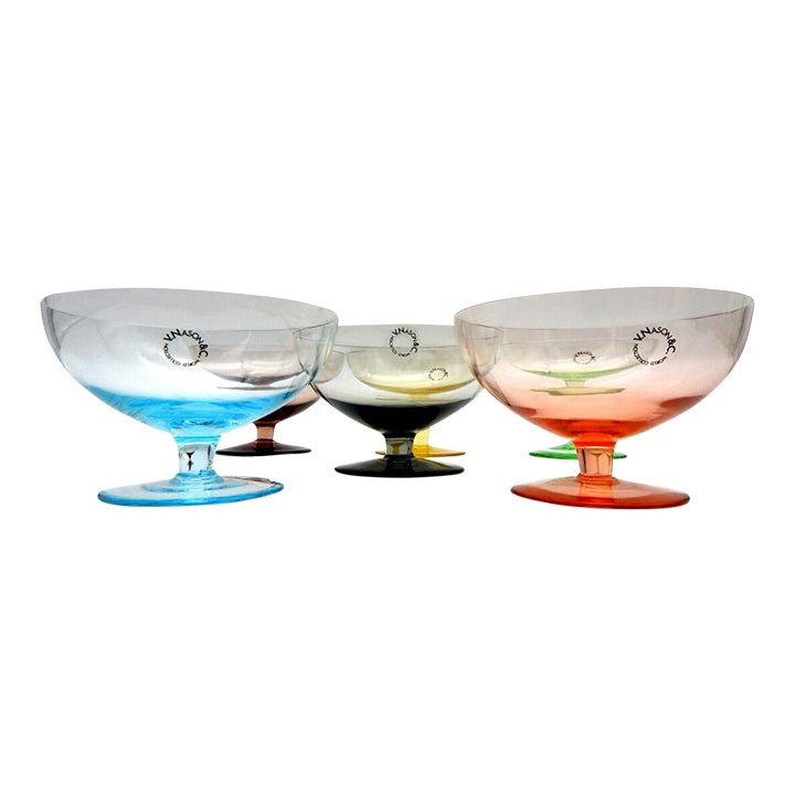 V. Nason& Co. Murano Glass Cups by Carlo Nason, 1990, Set of 6 | Chairish